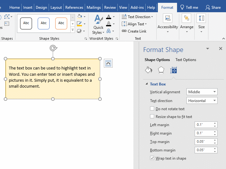 How To Insert Text Box In Word With Formatting Text Incomplete 