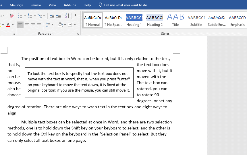 How To Align Rotate And Lock Text Box Position In Word With Wrapping Text And Select Multiple 